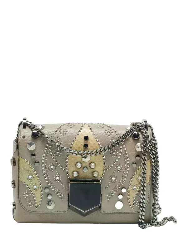 JIMMY CHOO Petite Lockett City Embellished Shoulder Bag - Grey