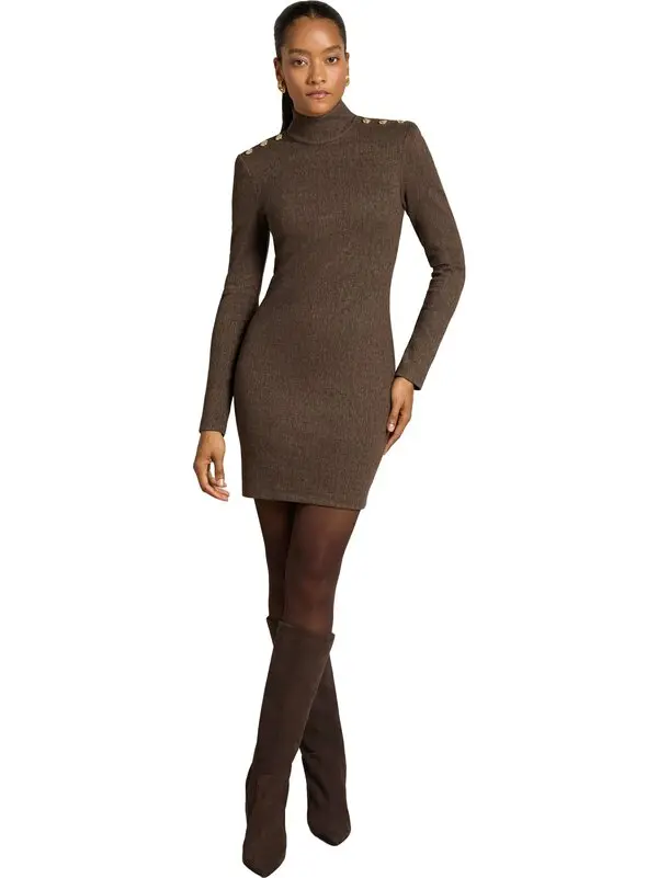 Holland Cooper Cara Country Mini Dress Herringbone - Walnut