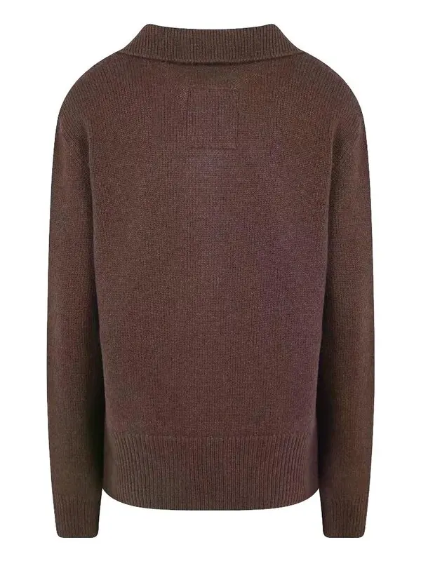 UMA WANG Cashmere Polo-collar Sweater - Brown