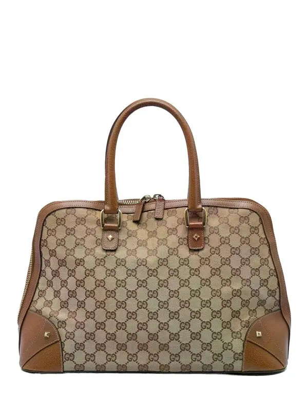 Gucci 2000-2015 Gg Canvas Dome Nailhead Handbag - Neutrals