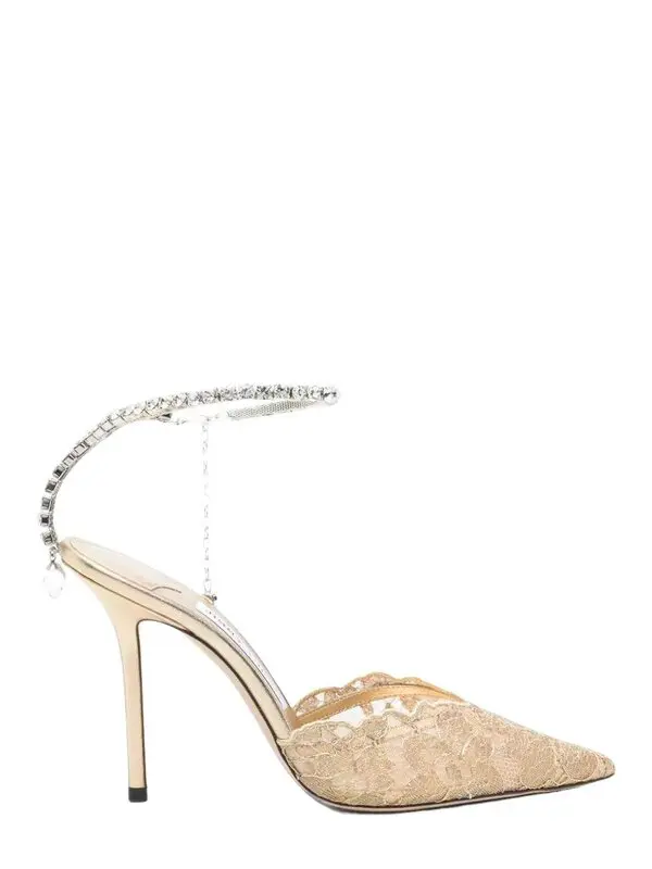 JIMMY CHOO Saeda Lace-mesh Pumps - Neutrals