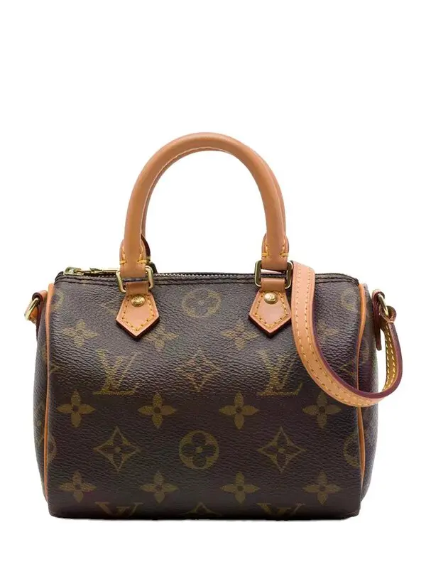 LOUIS VUITTON 2019 Monogram Nano Speedy Bandouliere Satchel - Brown