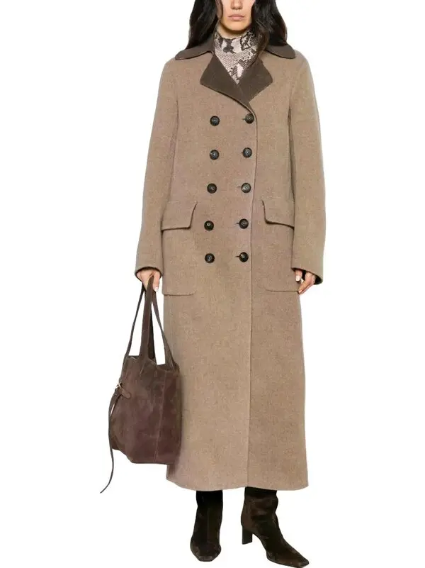 Seafarer Double-breasted Longline Coat - Neutrals