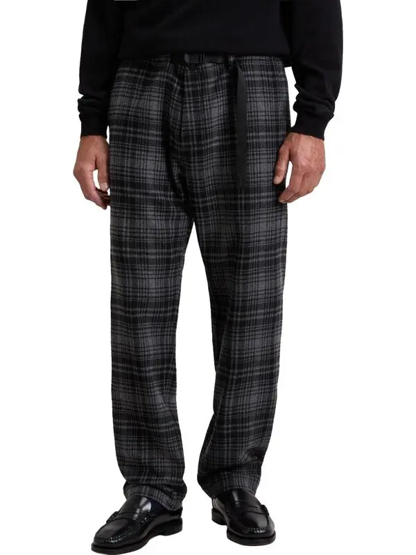 Woolrich Prince Of Wales Check Wool-blend Wide-leg Trousers - Grey