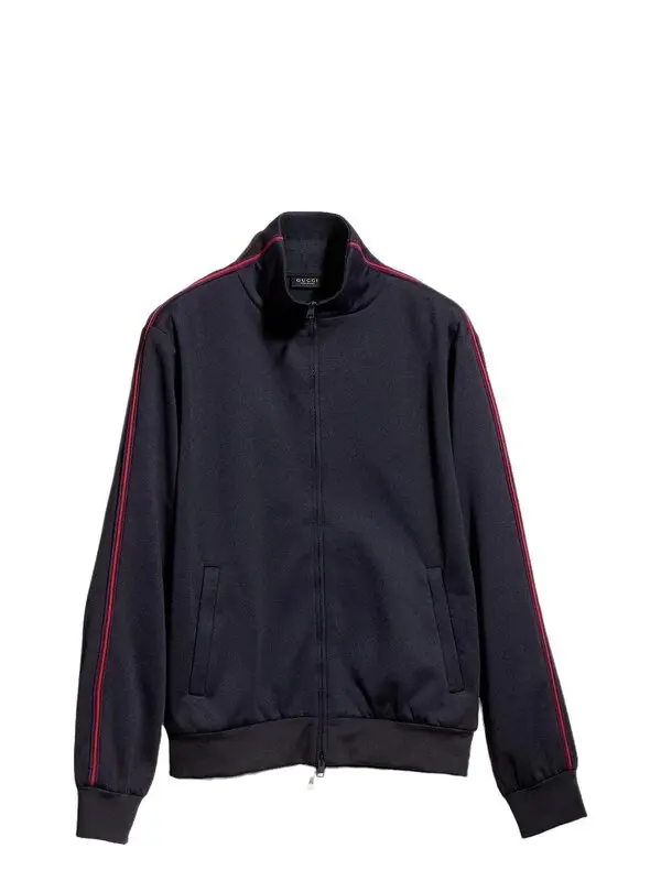 Gucci Shiny Technical Jersey Zip Jacket - Blue