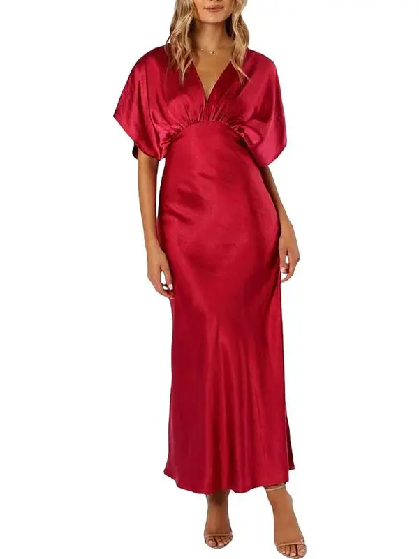 PETAL AND PUP Ricki Maxi Dress - Ruby Wine