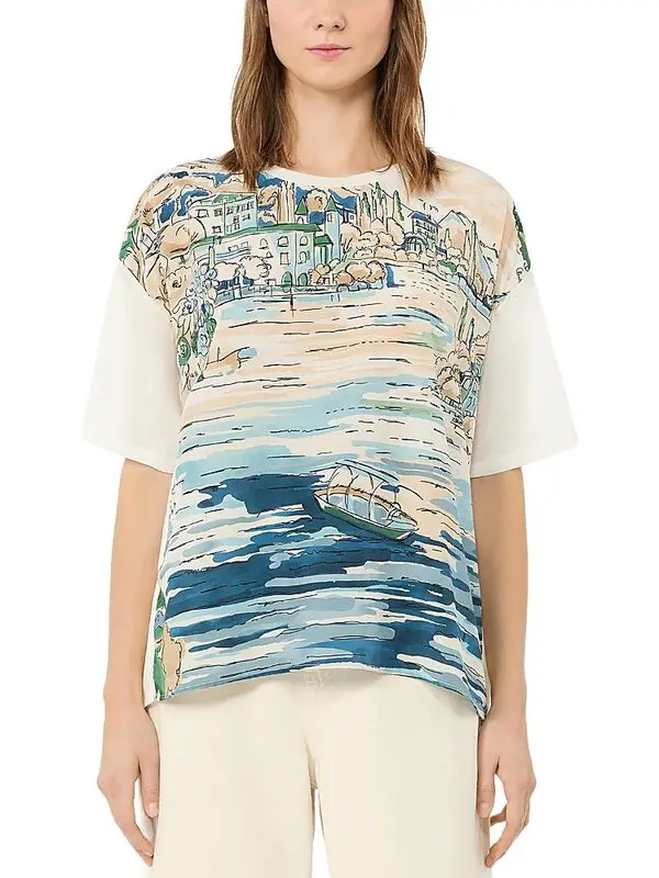 Max Mara Wkdterzo Silk Front Top - Light Blue