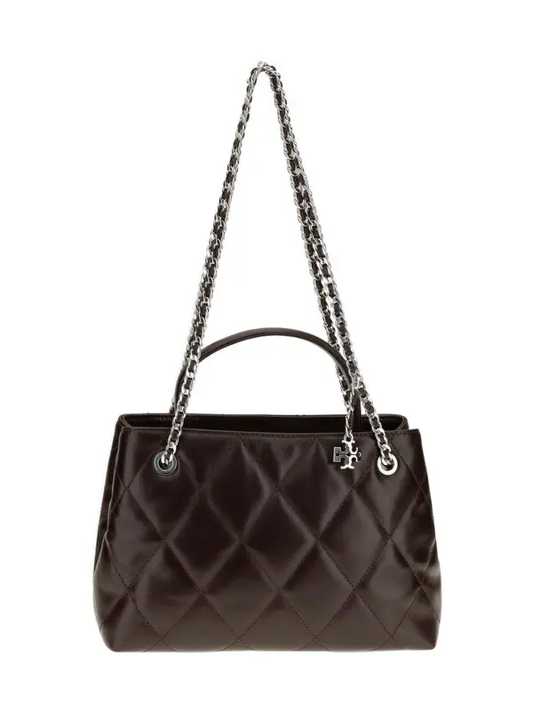 Tory Burch Small Fleming Leather Tote Bag - Brown