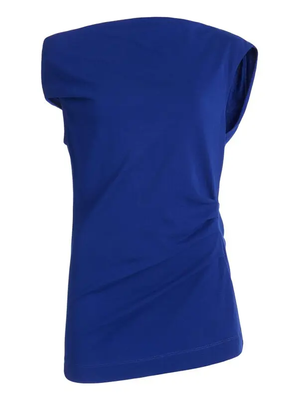 Dries Van Noten Henray Asymmetrical Cotton Top - Blue