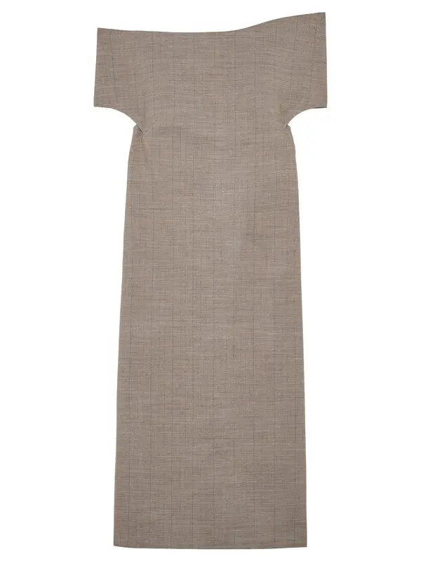 JIL SANDER Wool Midi Dress - Grey