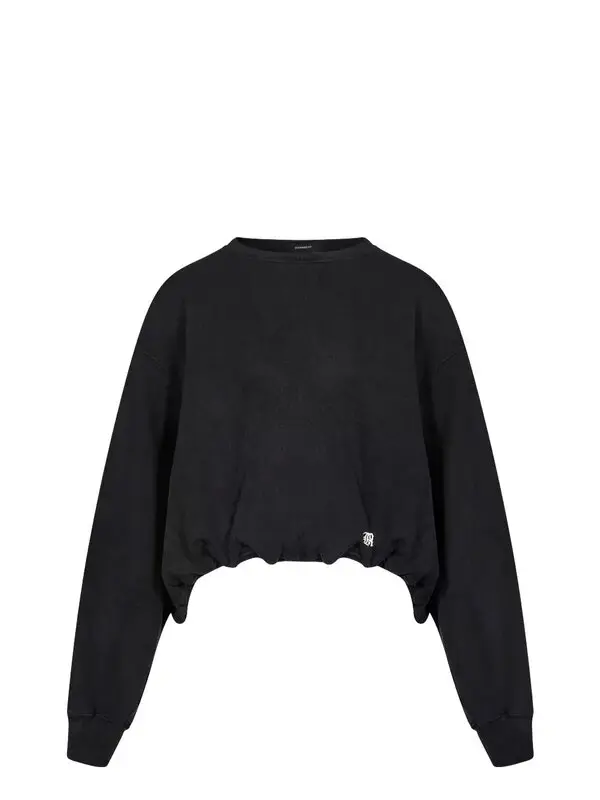 R13 New York 13 Logo-print Cropped Sweatshirt - Black