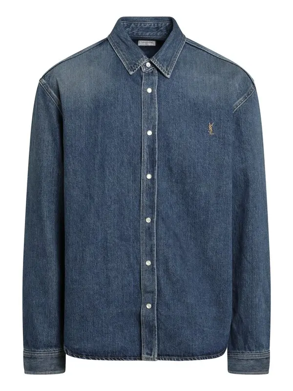 Saint Laurent Cassandre Denim Shirt - Blue
