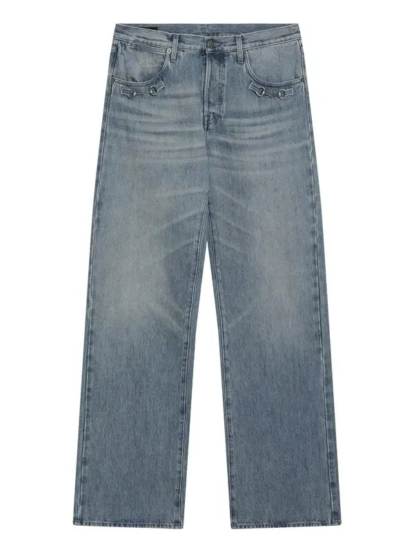 Gucci Light Horsebit Flare Jeans In Denim - Light Blue