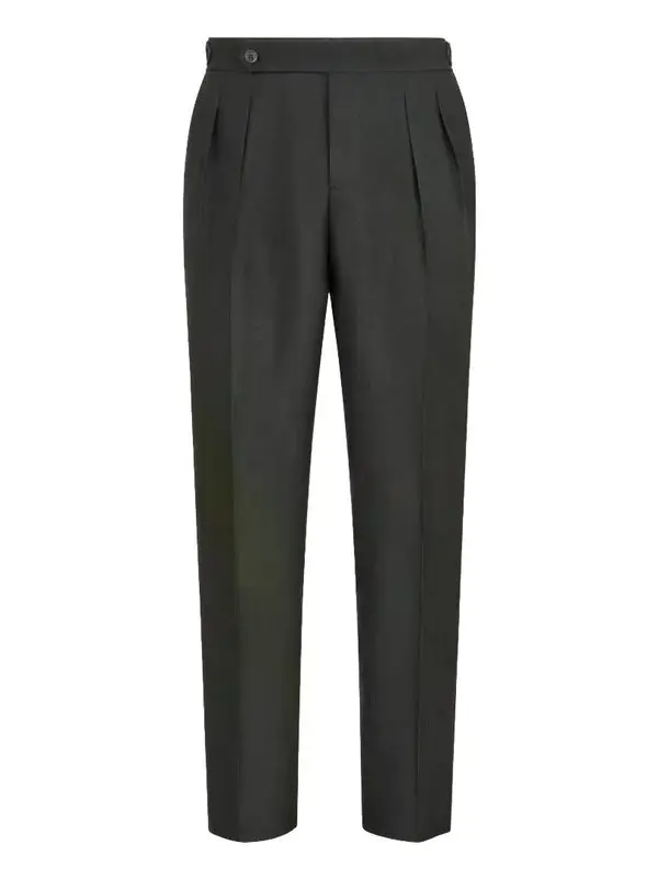 Brunello Cucinelli Silk Double-pleated Tuxedo Trousers With Tabbed Waistband - Grey