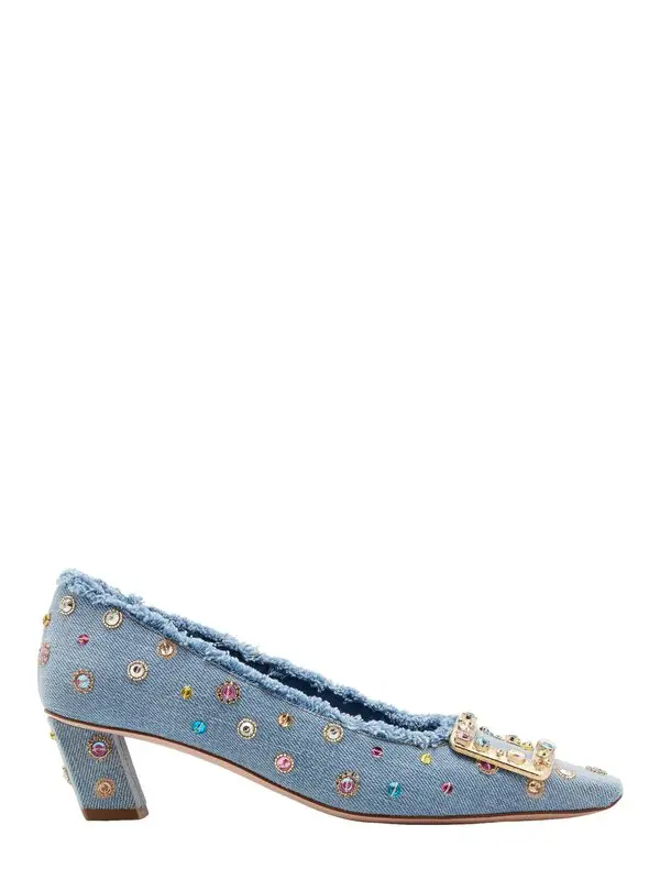 ROGER VIVIER Belle Vivier Embroidery Pumps - Blue