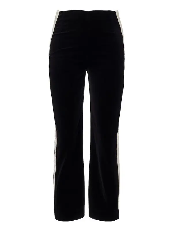 Posse Florian Cotton Velvet Straight Pants - Black
