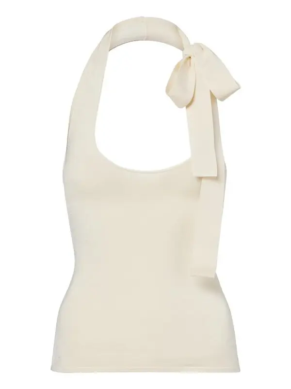 Zimmermann Fairlight Knitted Halterneck Top - White