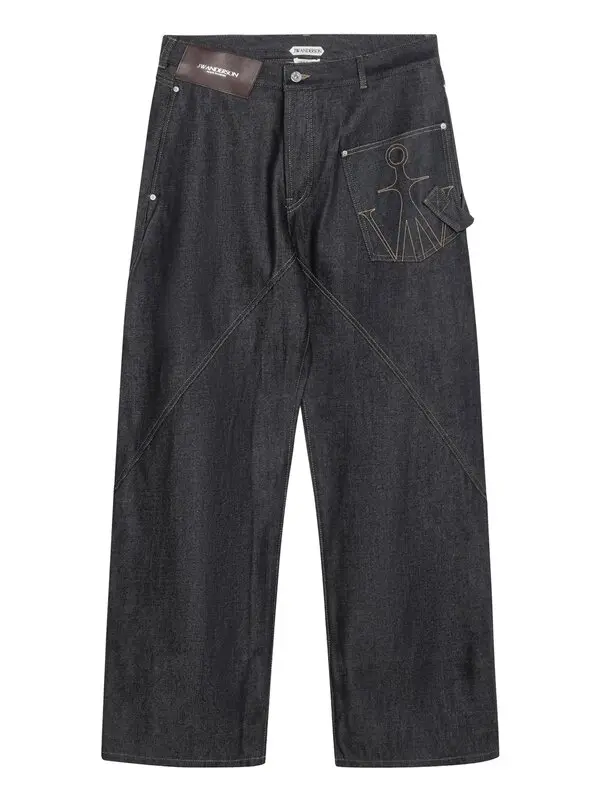 JW Anderson Twisted Workwear Indigo Denim Jeans - Blue