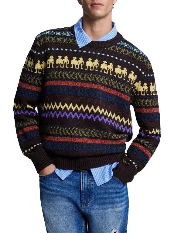 Desigual Patterned Sweater - Brown