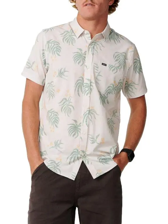 Rip Curl Cosmic Palms Short Sleeve Button Up Shirt - Bone
