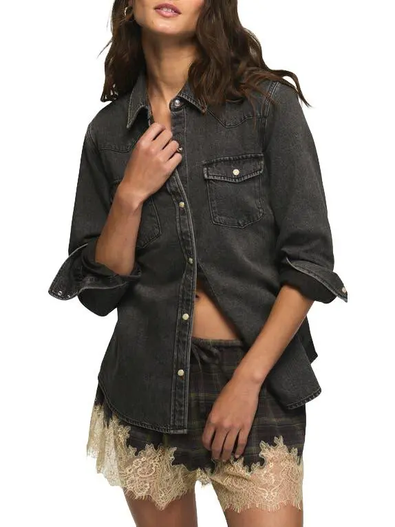 Lucky Brand Cotton Blend Western Shirt - Fetching