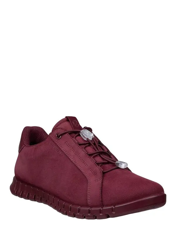 Ecco Gruuv Lite Waterproof Leather Sneaker - Dark Ruby/dark Ruby