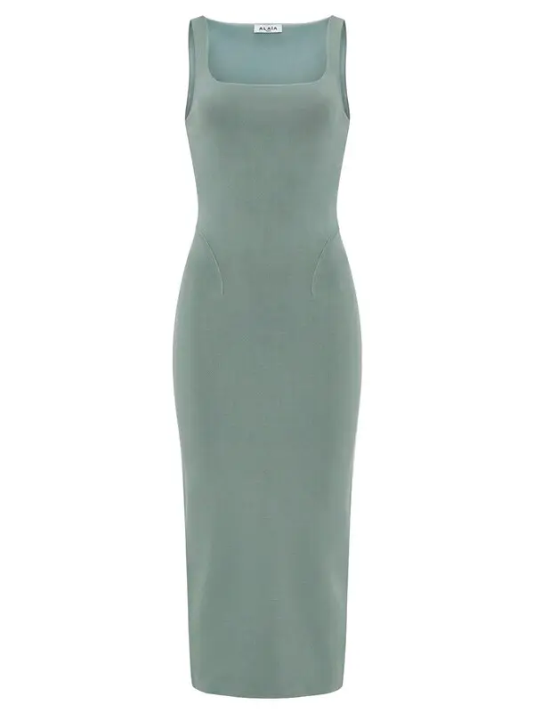 Alaïa Long Silk Knit Dress - Multicolor