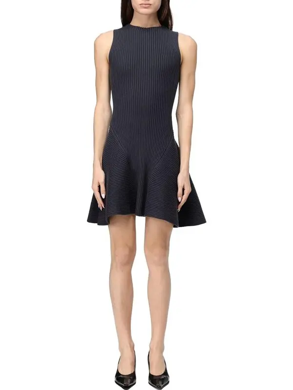 Alaïa A-line Off-the-shoulder Ribbed Wool-blend Knit Mini Dress - Multicolor