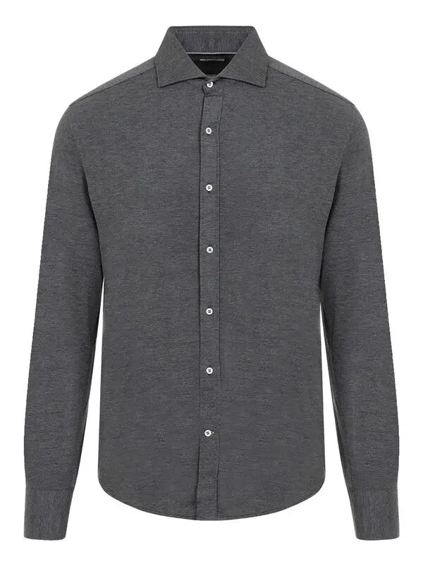 Brunello Cucinelli Silk And Cotton Blend Shirt - Black