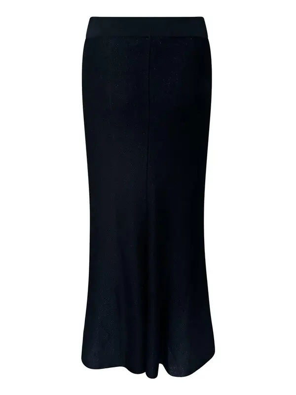 PERLAVERA Pony Knitted Elastic Waist Band Skirt - Black