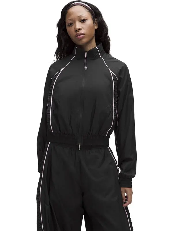 GANNI X Lululemon Ruffle-trim Textured Jacket Size - Black