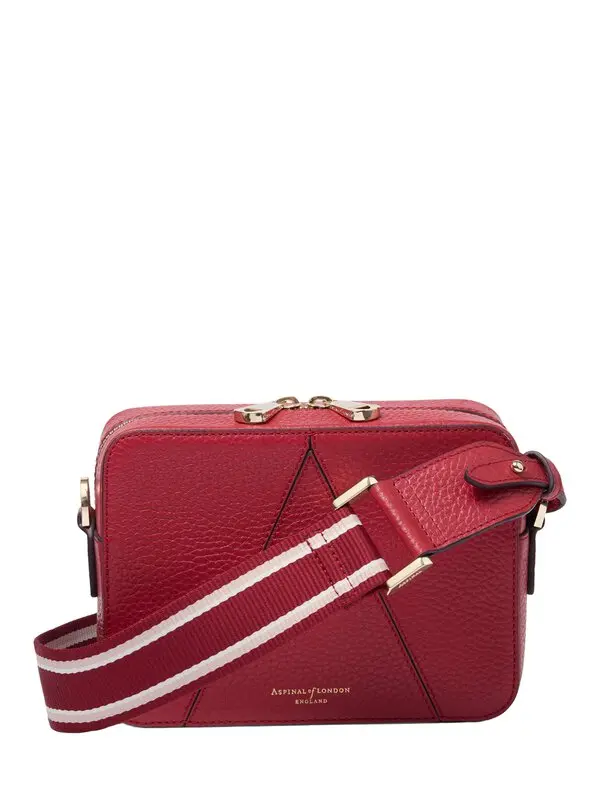 ASPINAL OF LONDON Leather Camera Cross-body Bag - Red