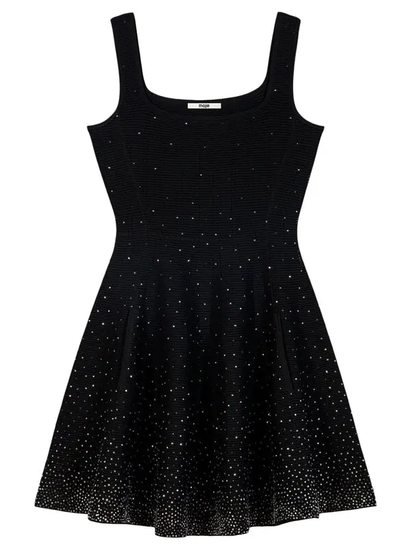Maje Rhinestone-embellished Mini Dress - Black