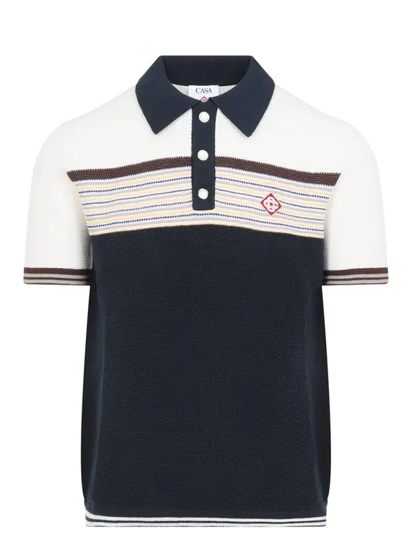 Casablanca Cafe Stripe Polo Shirt - Multicolor