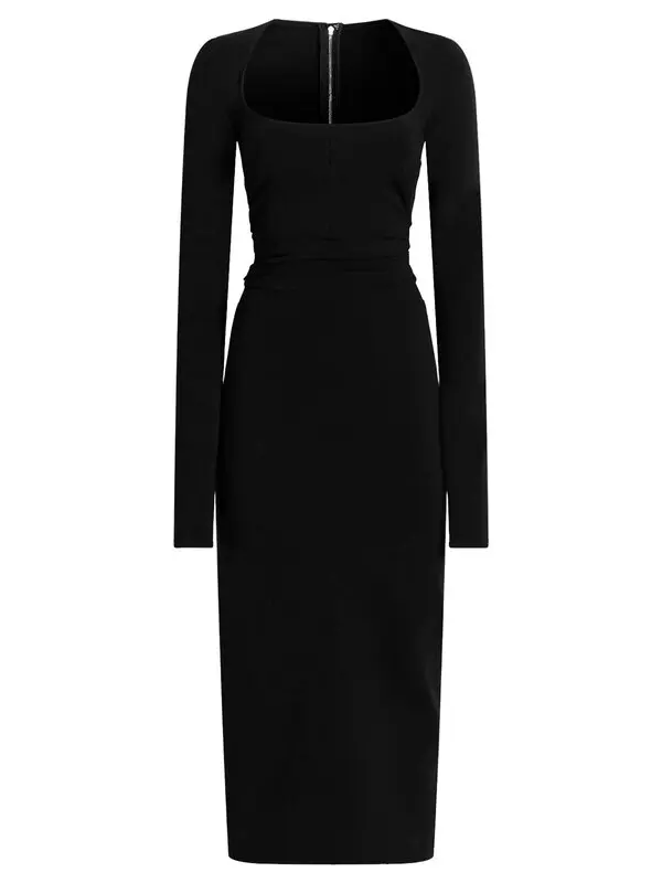 Dolce & Gabbana Long Jersey Dress With Side Drape - Multicolor