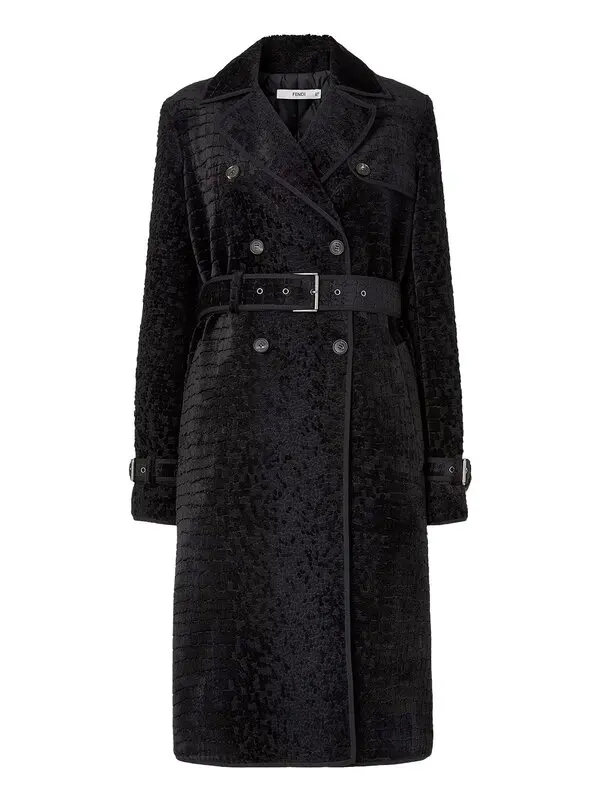 Fendi Jacquard Velvet Coat With Aniaml Print - Multicolor