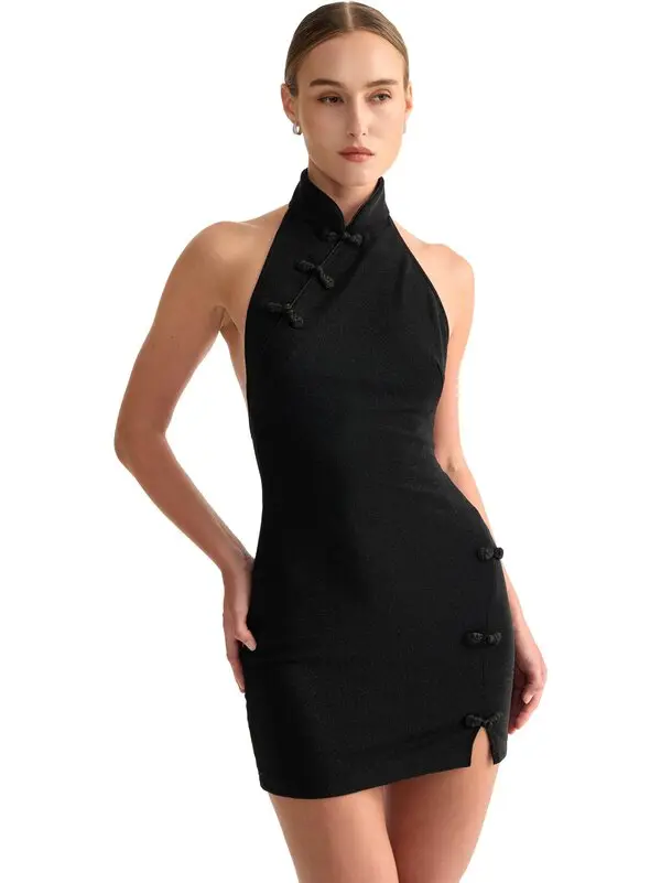 SAU LEE Dez Mini Dress - Black