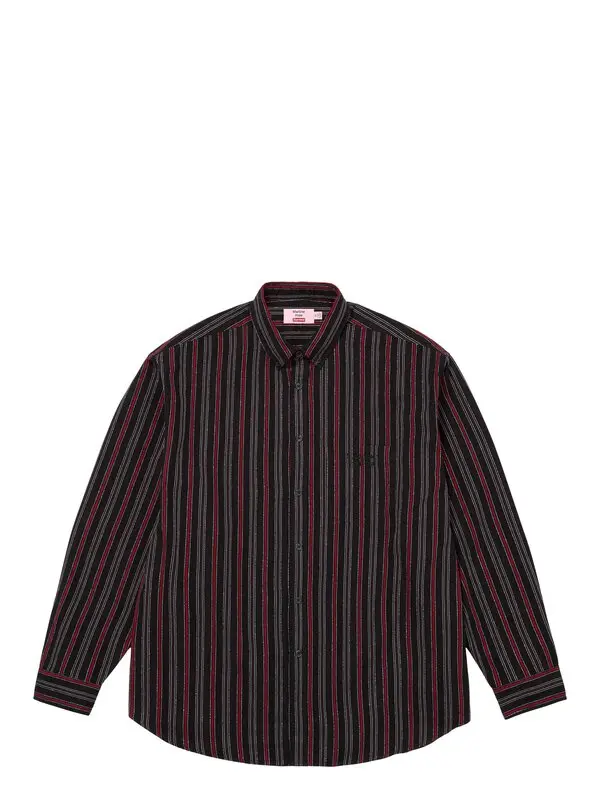 Supreme X Martine Rose Metallic Stripe Shirt - Black
