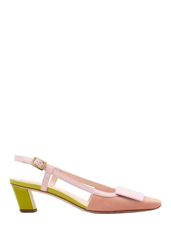 ROGER VIVIER Belle Vivier Suede Slingback Pumps - Multi