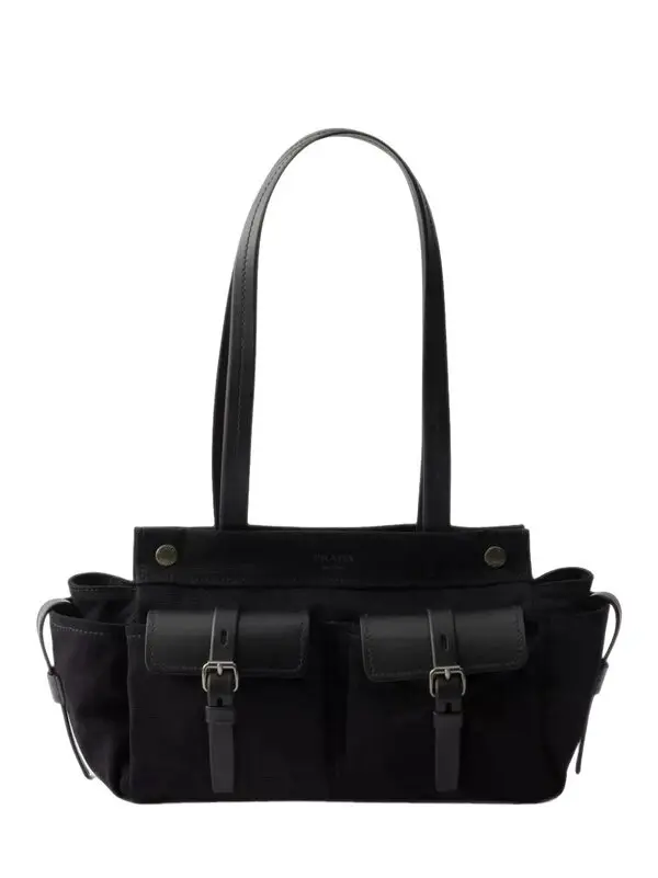 Prada Route Medium Leather Tote Bag - Black