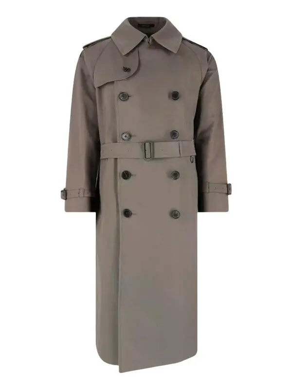 Caruso X Sanyocoat Double-breasted Belted Trench Coat - Grey