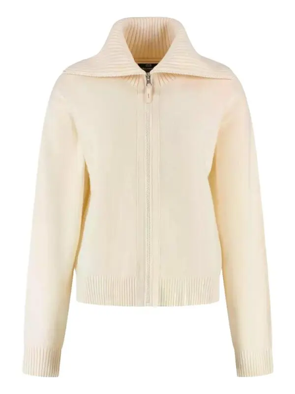 PARAJUMPERS Spinga Zip-up Ribbed-collar Cardigan - Neutrals