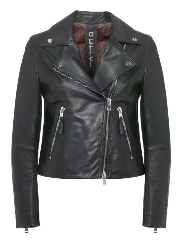 BULLY Biker Leather Jacket - Black