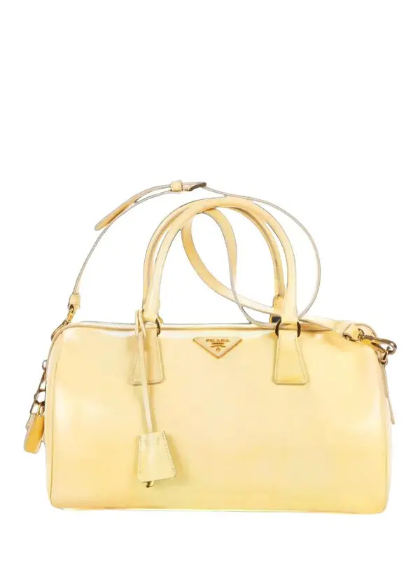 Prada Top-handle Leather Boston Bag - Neutrals