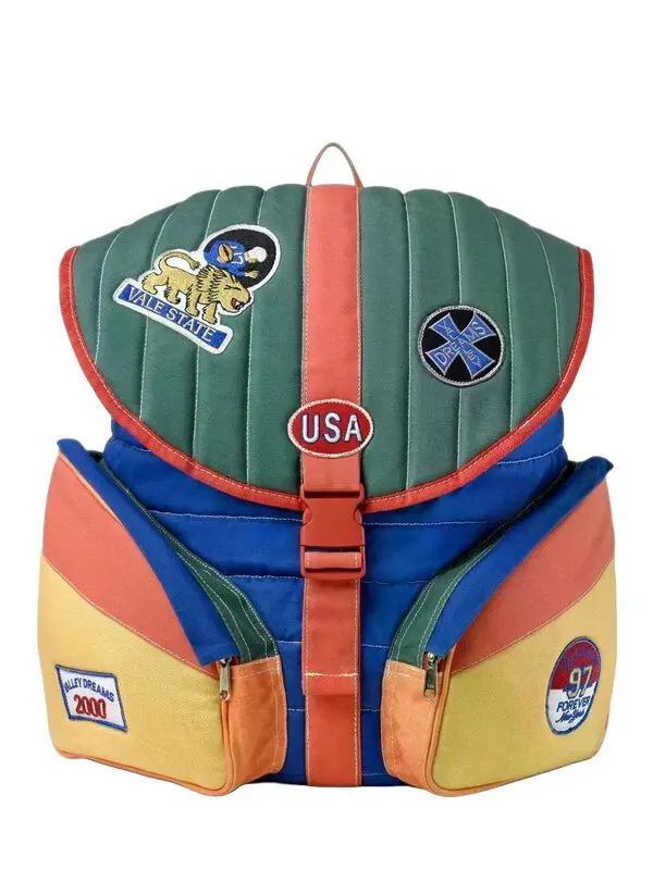 VALE FOREVER Diegos Patch-detail Quilted Backpack - Blue