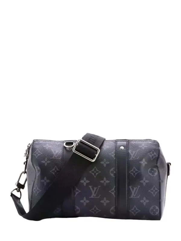 LOUIS VUITTON City Keepall Bag Reverse Monogram Eclipse Canvas Crossbody Bag - Black