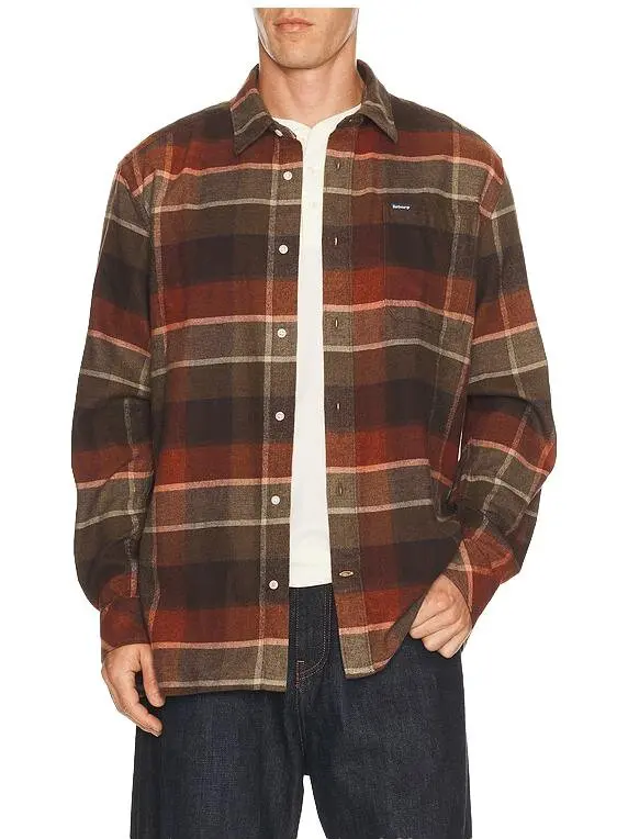 Barbour Copswell Relaxed Checked Shirt In Brown - Beech