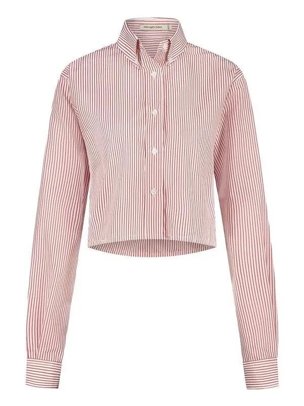 PARAMIDONNA Ida Shirt Striped Burgundy - Red