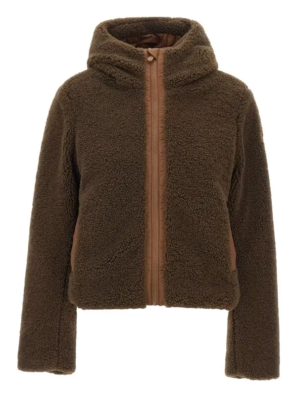 SAVE THE DUCK Hikari Teddy Hooded Jacket - Chocolate