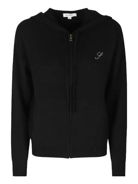 SPORTY  RICH Long-sleeve Cardigan - Black